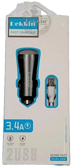 Автомобильное зарядное устройство USB x 2 Dekkin DK-36 / MicroUSB / DC5V-3.4A: продажа, цена в ...