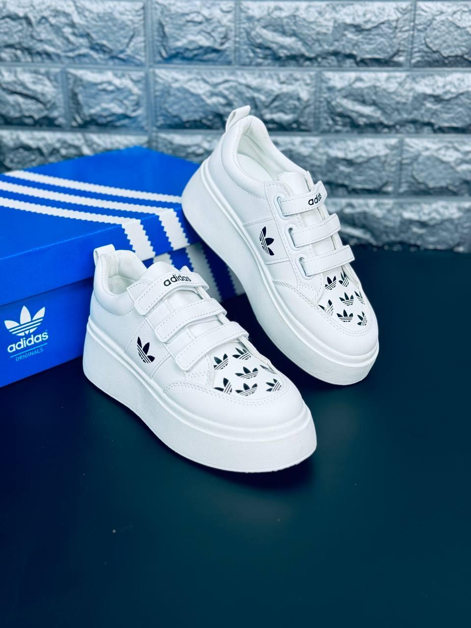 Женские Кроссовки Adidas Белые Кожаные Кроссовки Адидас Жіночі Кросівки ...