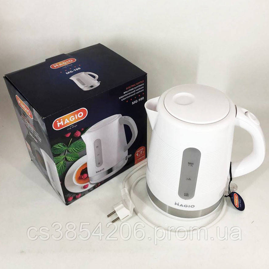 Електрочайник зручний MAGIO MG-100 1.7 л 1700 Вт, Безшумний чайник, MV-415 Електрочайник пластик ...