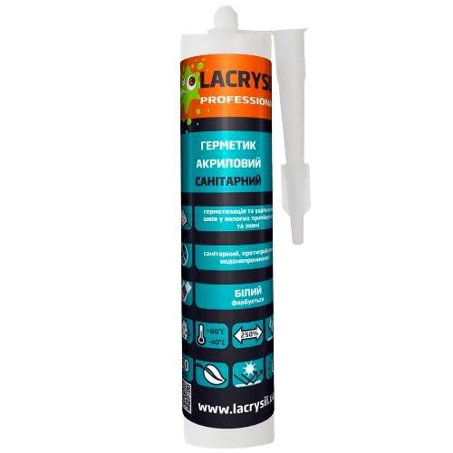Герметик акриловый санитарный белый LACRYSIL, 280 гр (ID#1884526129 ...