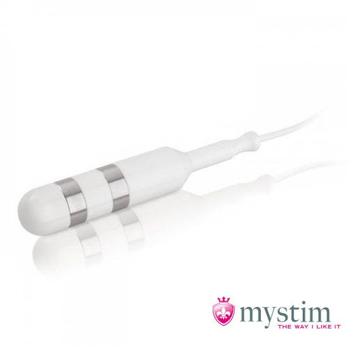 Електростимулятор анально-вагінальний Mystim Don Juan, білий, 14 х 2.5 ...