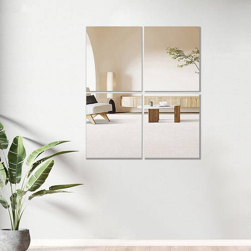 Дзеркальна наклейка квадрат на стіну Shine L29 акрилова панель квадрати для декору