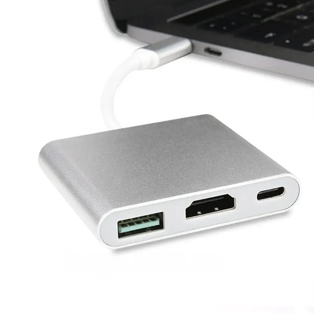 Перехідник Usb Type C Hdmi 4k Buro Сірий Адаптер перехідник