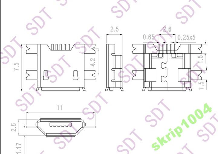 Купить USB-микро, гнездо на плату, 5pin, №1, цена 14 ₴ — Prom.ua (ID ...