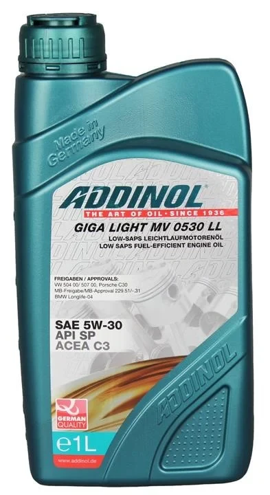 Масло ADDINOL Giga Light MV 0530 5w30 LL 1л (ID#1076113993), ціна: 441 ₴, купити на Prom.ua
