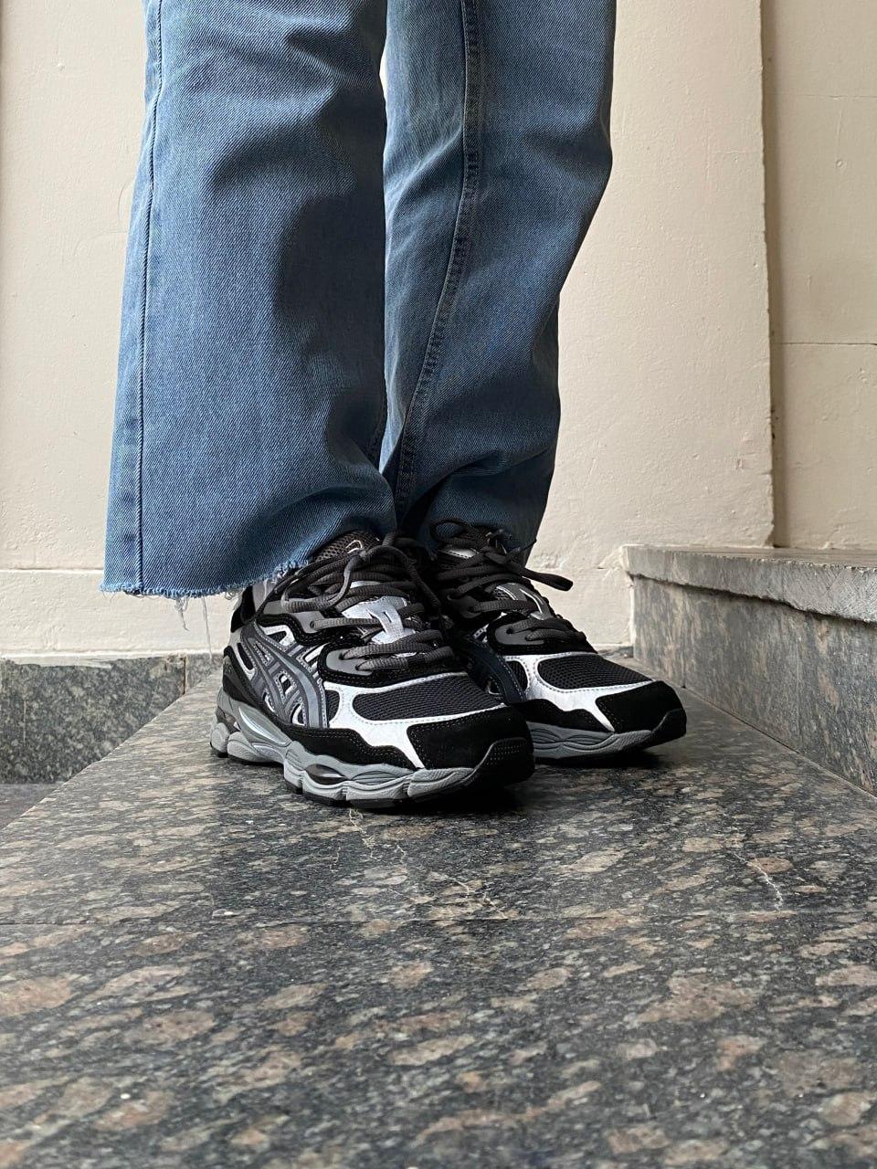 Женские кроссовки Asics Gel NYC Black Silver, кроссовки Асикс гель на ...