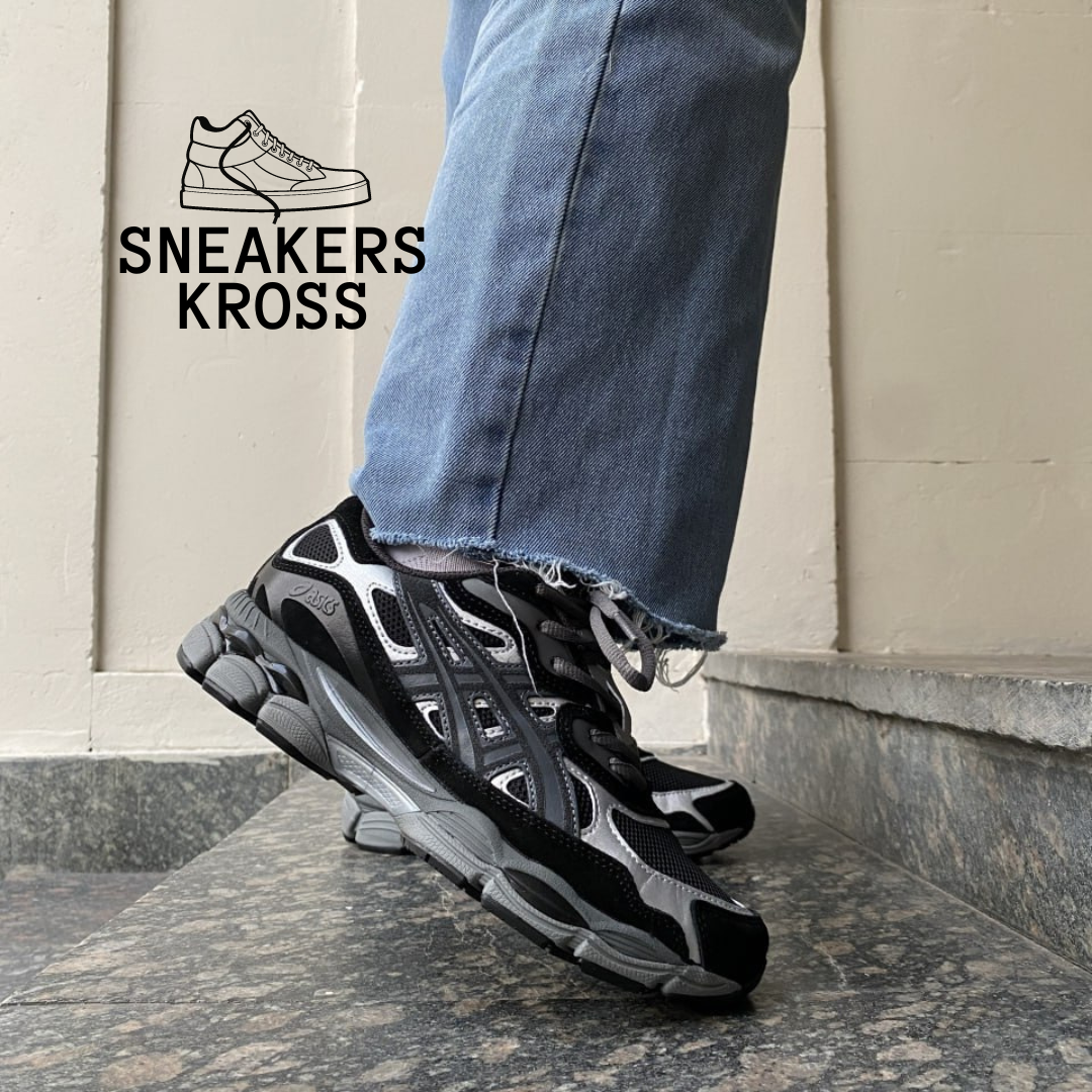 Женские кроссовки Asics Gel NYC Black Silver, кроссовки Асикс гель на ...