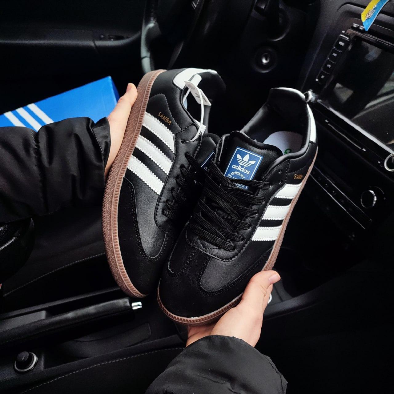 Кроссовки мужские Adidas Samba/мужские кеды Адидас Самба черные ...