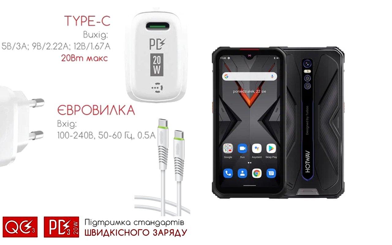 Quick Charger 20W 3A для смартфона Hotwav Cyber 8, Быстрая зарядка (ID ...
