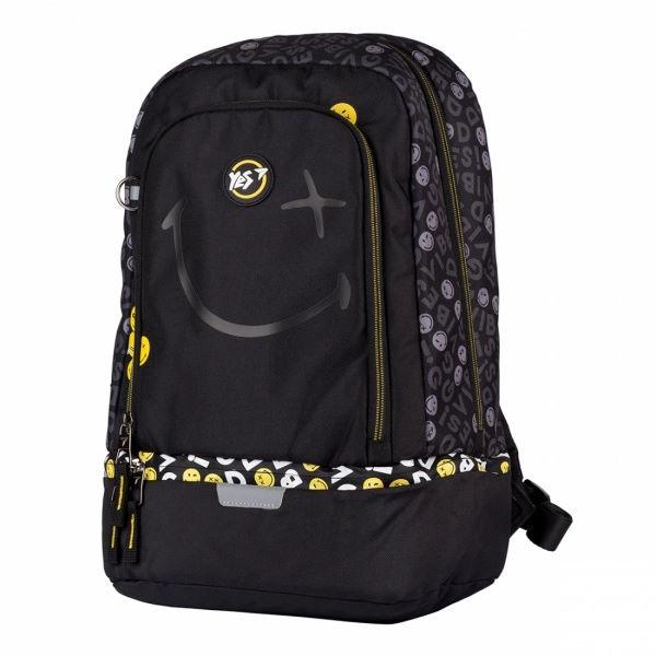 Рюкзак Smiley World.Black&Yellow, 41х29х16 см, черный, ТМ YES (ID ...