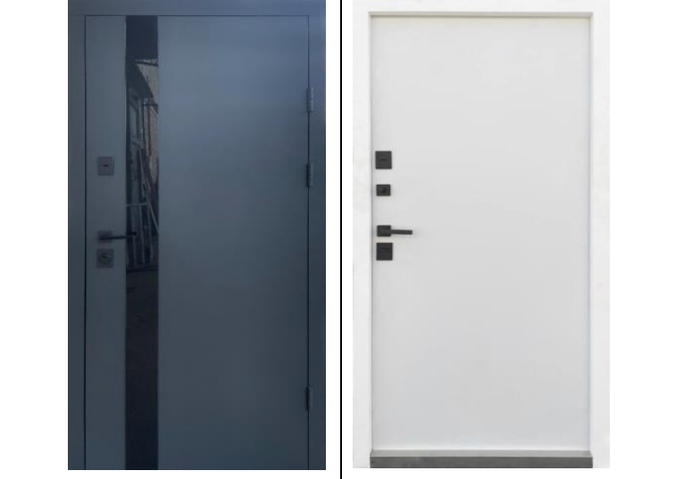 Входные двери Qdoors Элегант (метал Антрацит 7021 фарба/МДФ+ біле ...