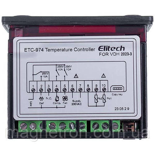 Контроллер Elitech ETC-974 (микропроцессор 2 датчика) 220V 8A (ID#1474695616), цена: 795 ...