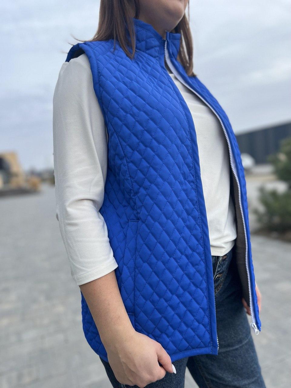 Жилет жіночий на флісі стьобаний демісезонний синій 46-66р.: продаж, ціна у Хмельницькому ...