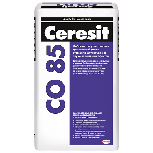 Ceresit CO-85 добавка для звукоізоляції стяжки 25 кг, ціна: 1122 ₴, купити на Prom.ua