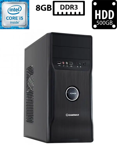 Комп'ютер GameMax ET-205/Intel Core i5-2400S 2.50GHz (4/4, 6MB)/8GB DDR3/HDD 500GB/Intel HD ...