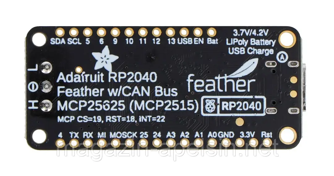 RP2040 CAN Bus Feather - модуль шини CAN з мікроконтролером RP2040 - MCP2515 - STEMMA QT ...