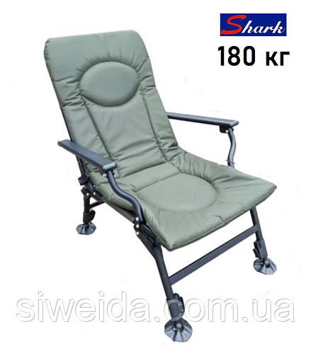 Кресло Shark карповое нагрузка 180 кг складное с подлокотниками, цена ...