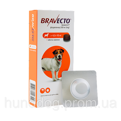 Bravecto Бравекто таблетка від бліх та кліщів для собак вагою від 4.5 ...