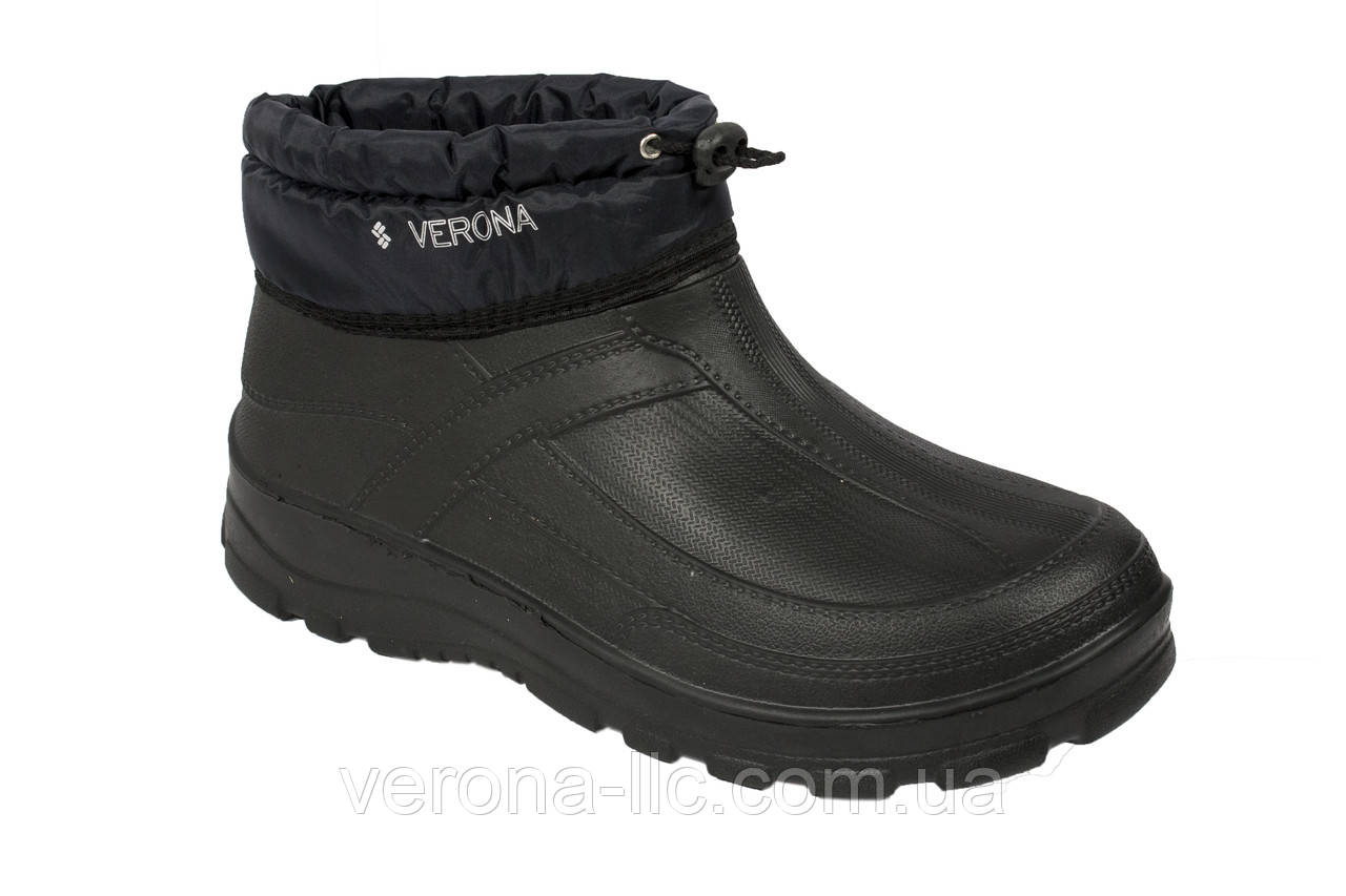 Галоши пена мужские меховые ЭВА со шнурком черные 43 (ID#1354022278 ...