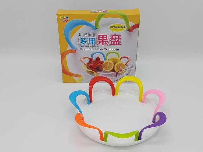 Фруктовница пластиковая круглая Тарелка для фруктов Подставка под фрукты D 22 Cm H 5 Cm