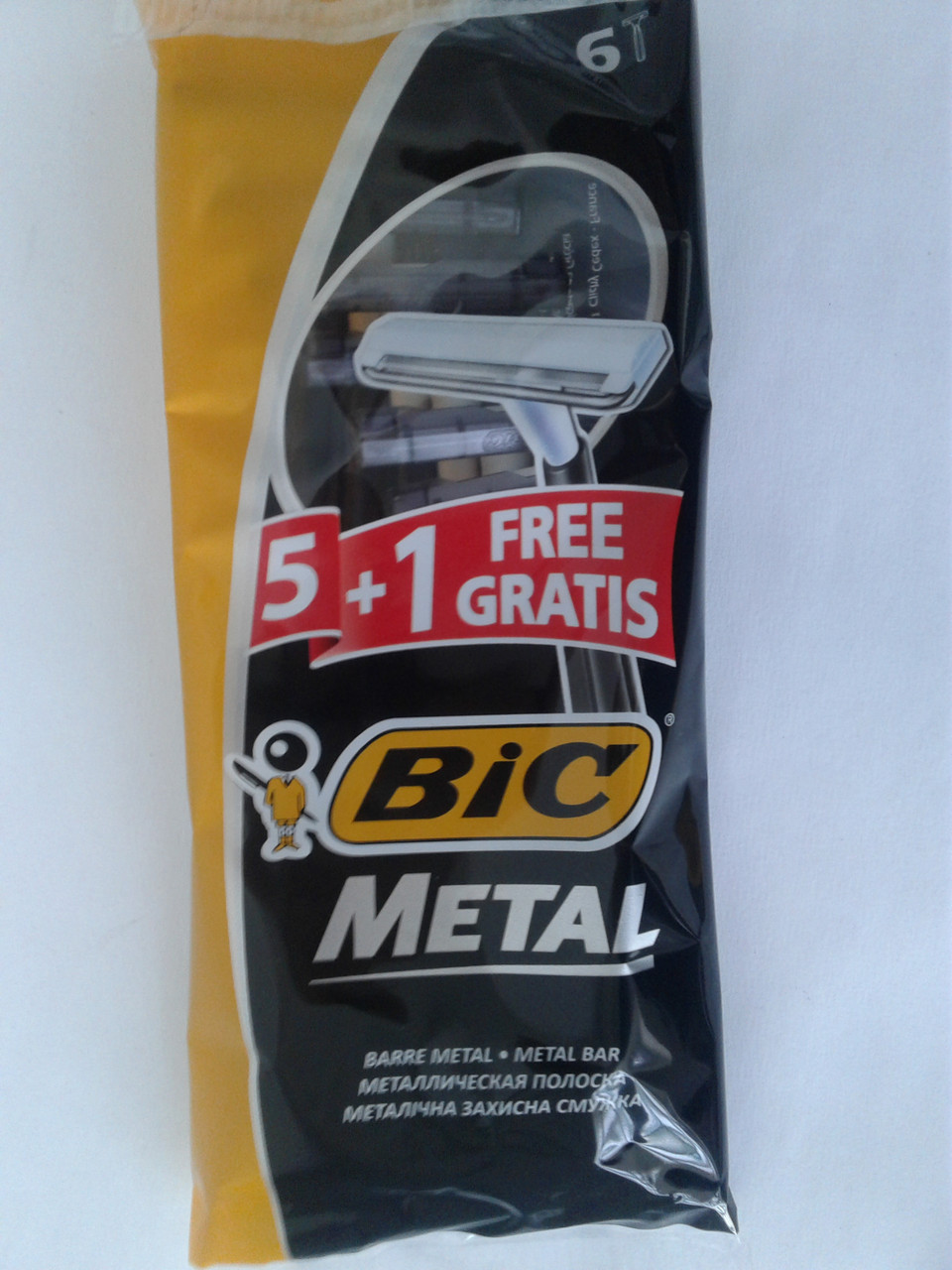 Станок для бритья мужской одноразовый BiC Metal 5+1 шт. Бик металл ...