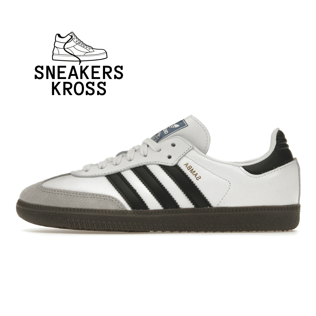 Женские кроссовки Adidas Samba White Black v2, Кроссовки Адидас Самба ...