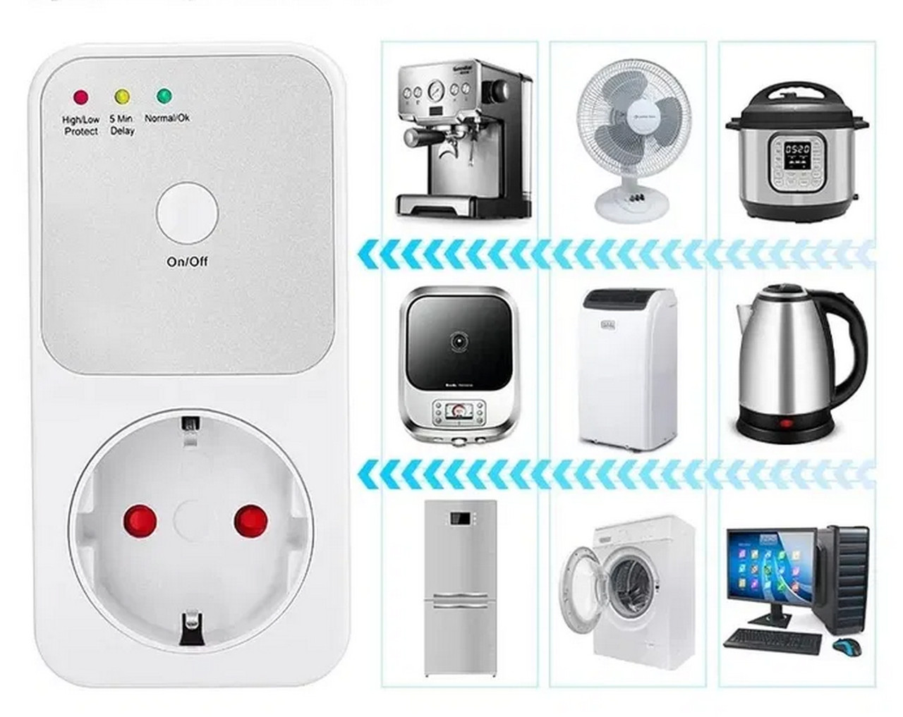 Реле захисту від перенапруги, цифрове реле напруги (170-260 В), реле ...