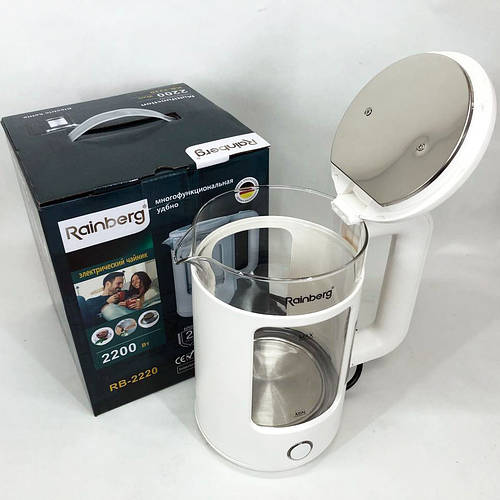Бесшумный чайник Rainberg RB-2220, Тихий электрический чайник, Стильный HM-155 электрический ...
