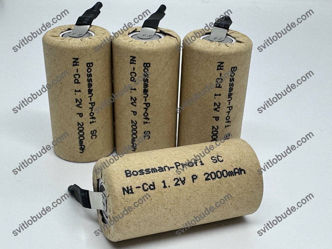 Акумулятор Банка Bossman Profi SC Ni-Cd 1.2V 2000mAh для електро інструментів з контактами під ...