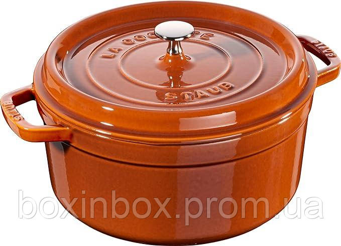 Кастрюля чугунная, эмалированная Staub, круглая с крышкой, 22 см, 5,2 л ...