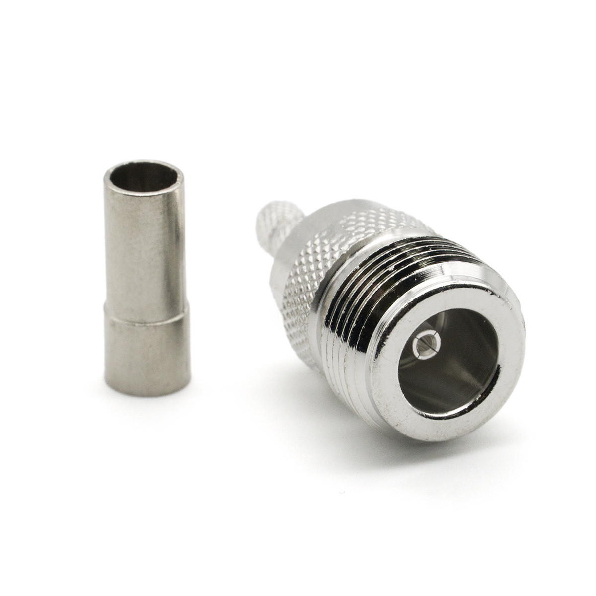 Роз'єм N type Female (мама, гніздо) обтискний на кабель RG58 RG223 ...