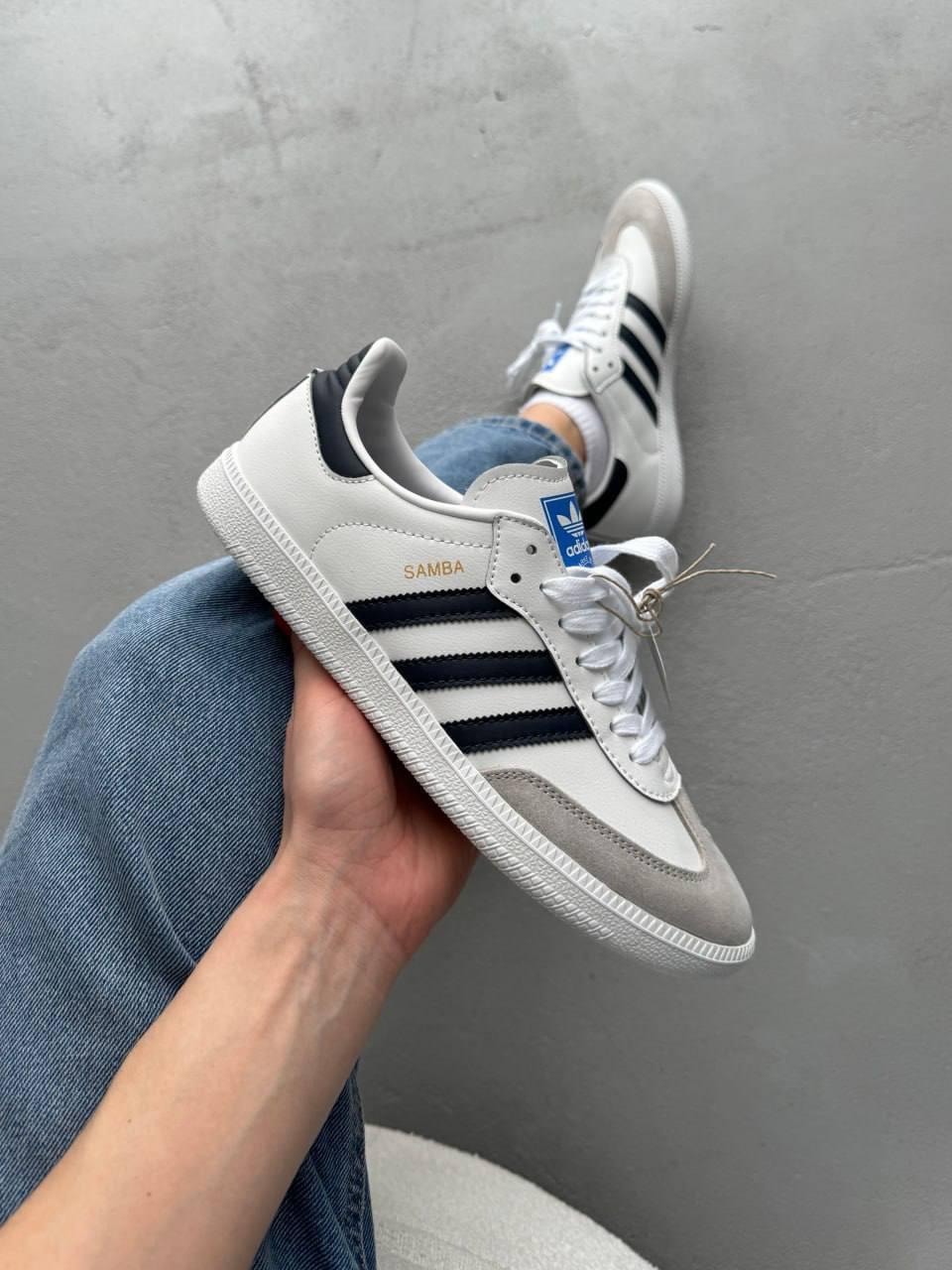 Кроссовки Adidas Samba White Grey Dark Blue 41 (ID#2112614668), цена ...