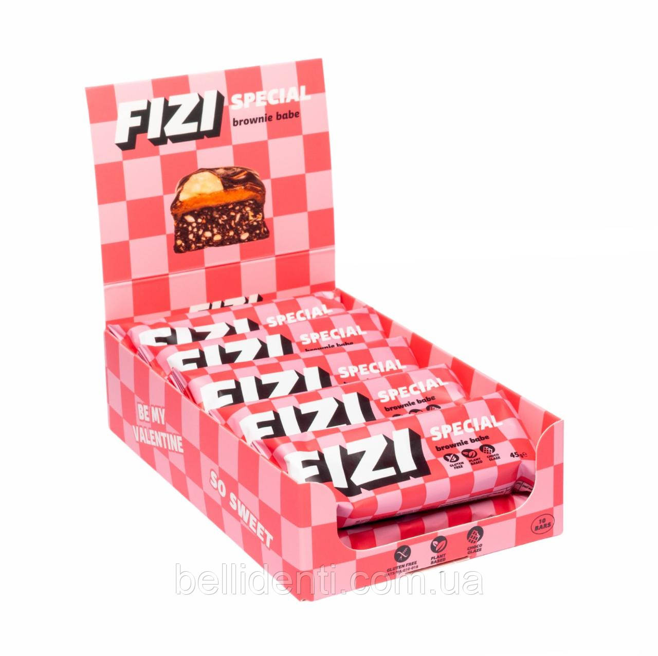 Батончик FIZI без сахара BROWNIE BABY (брауни), 10 шт по 45 г: продажа ...