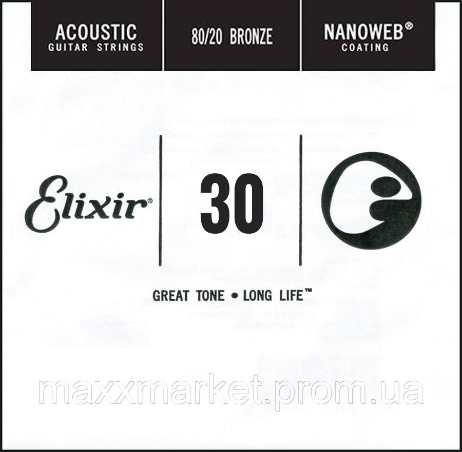 Струна Elixir 15130 Nanoweb 80 20 Bronze Acoustic .030 ZR, код: 7291119 ...