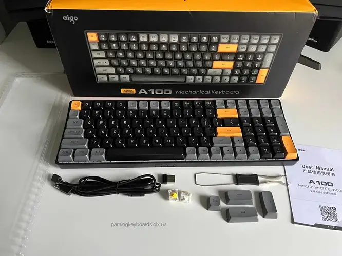 Нова Aigo A100 (Darkflash). Механічна бездротова клавіатура. 2.4 Гц (ID ...