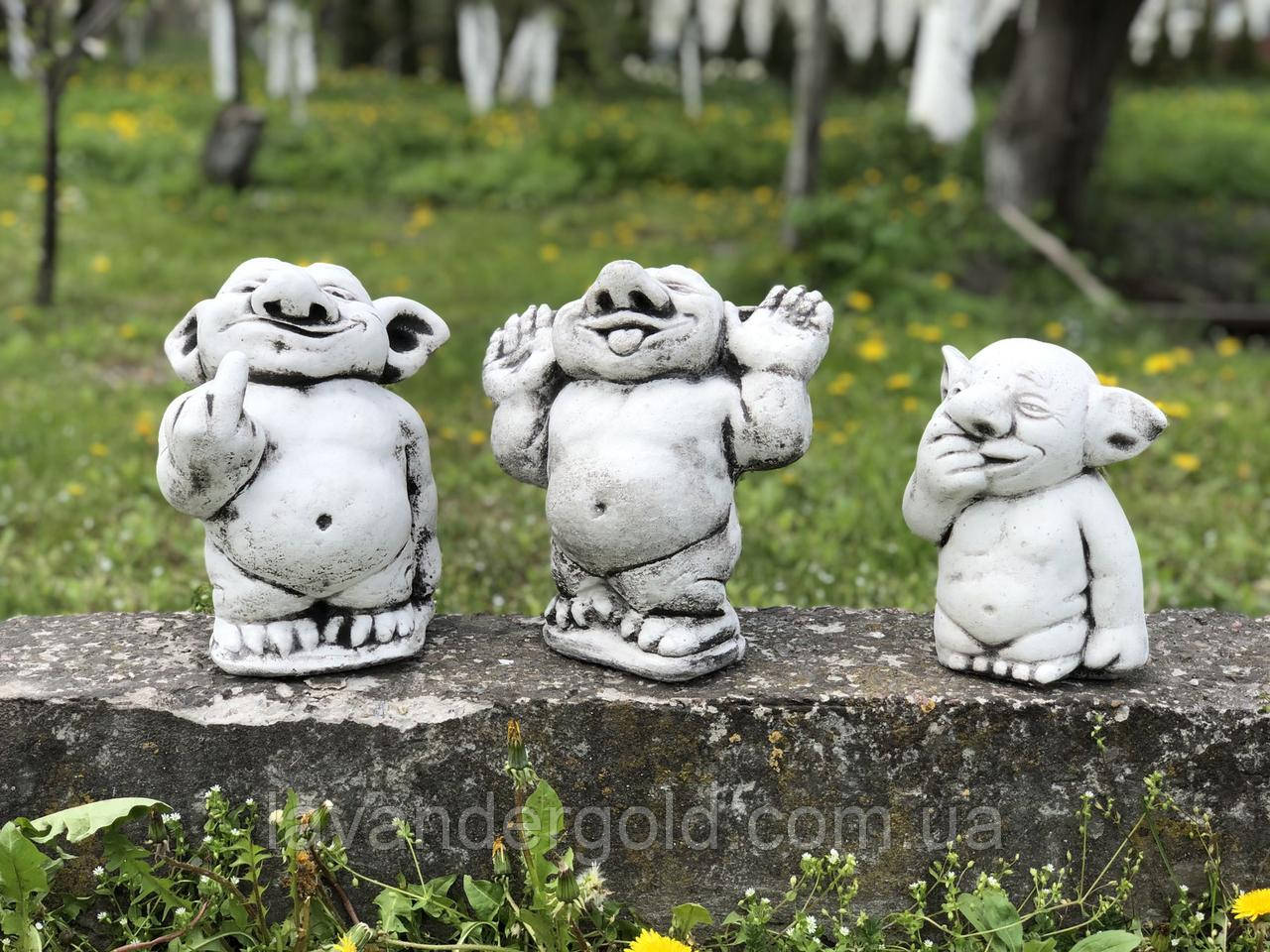 Садова фігура з цементу набір Тролі Troll для декору ручної роботи 3