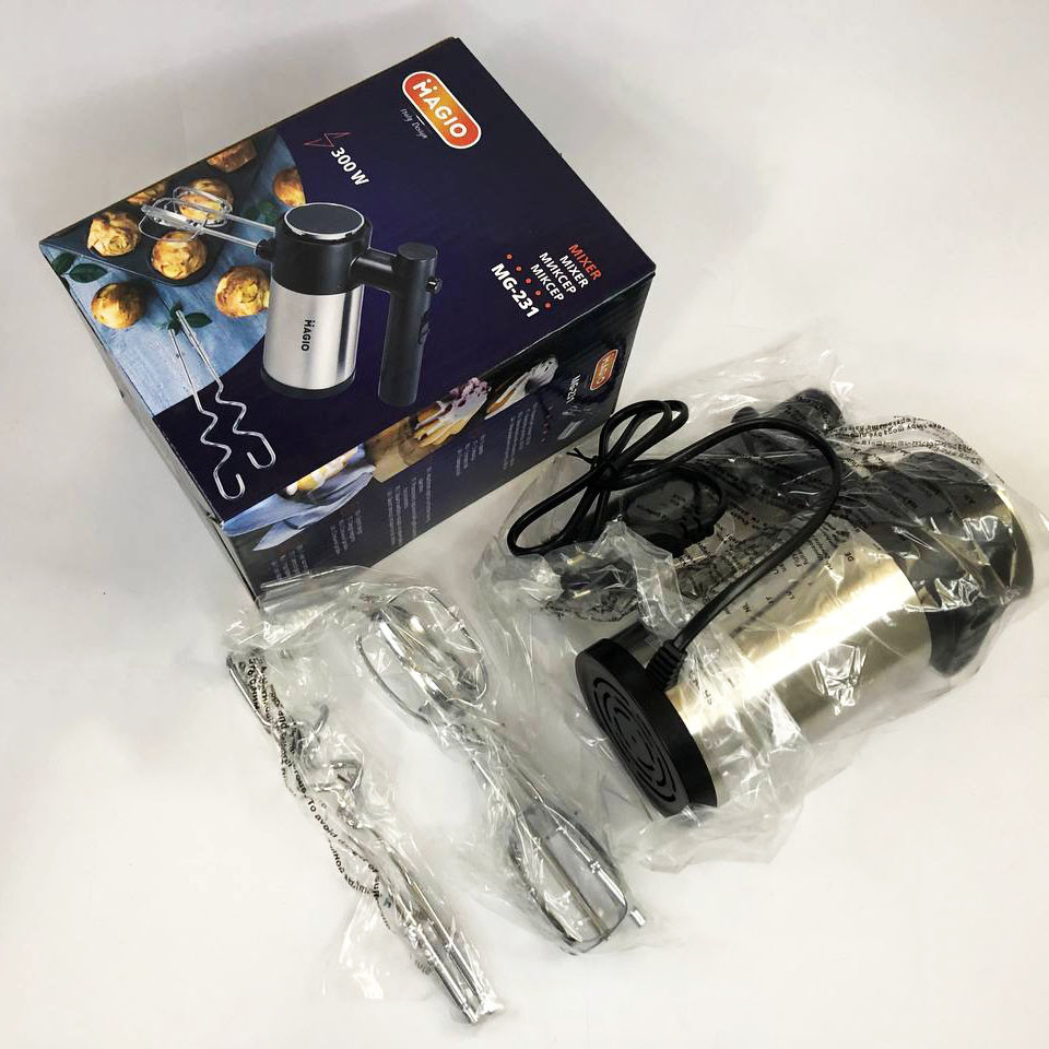 Прочный миксер MAGIO МG-231 300 Вт, Кухонный прибор миксер, Миксер кухонный ручной ZN-428 для ...