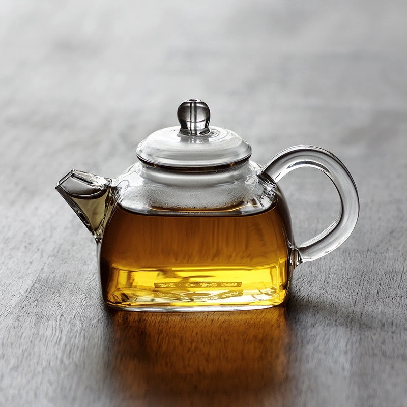 Чайник заварочный стеклянный квадратный, 140 мл из жаропрочного стекла ...