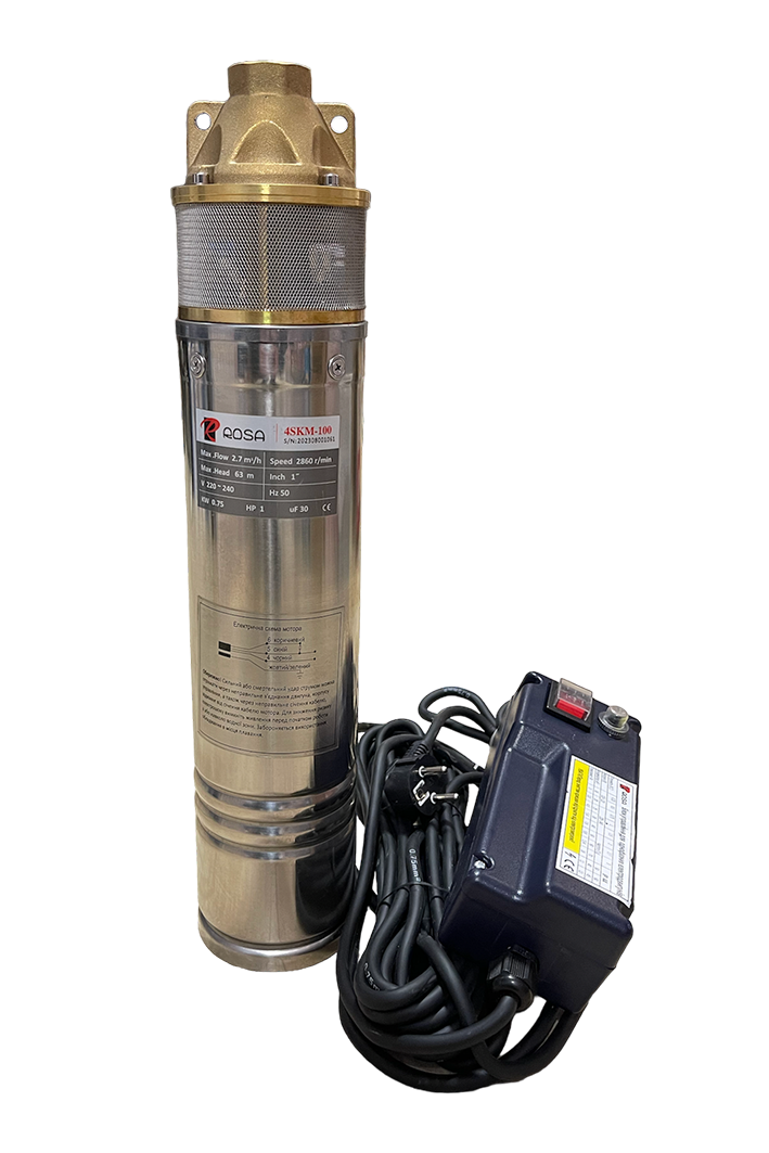 Насос глибинний ROSA 4SKM 100-0.75 кВт (Польща) Водяний вихровий насос для води для свердловини ...