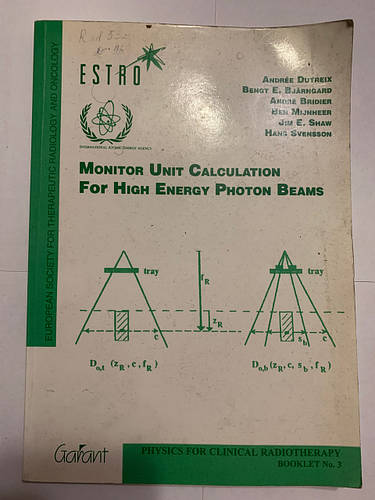 MonITOR UNiT CALCULAtION For HigH ENErGY PhotoN BeamS (ID#2119732494 ...