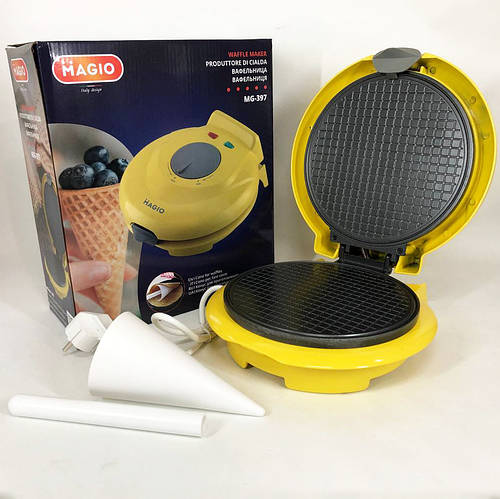 Вафельница круглая Magio MG-397 1 секция 750 Вт, Электровафельница для тонких вафель ...