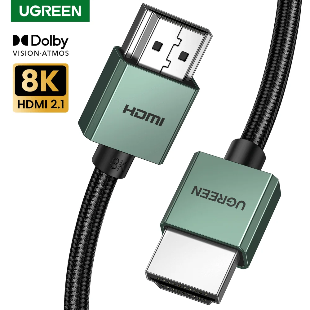 Кабель HDMI 8K Ultra HD UGREEN HD155 HDMI 2.1 HDR+ 3D 8K@60Hz (4K@240Hz) VRR eARC DTS Dolby 48 ...