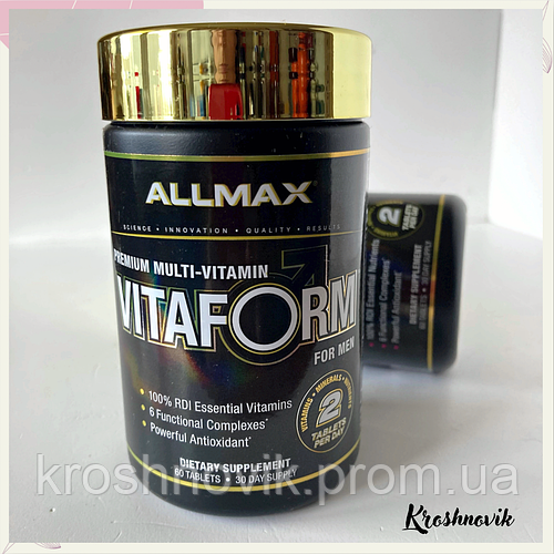 Allmax, Vitaform мультивітаміни для чоловіків, преміальної якості 60 ...