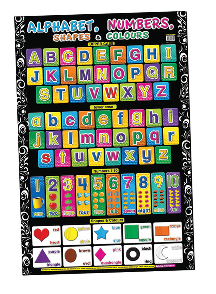 Education Charts Alphabet, Numbers, Shapes & Colours NEW - - 983-145 ...