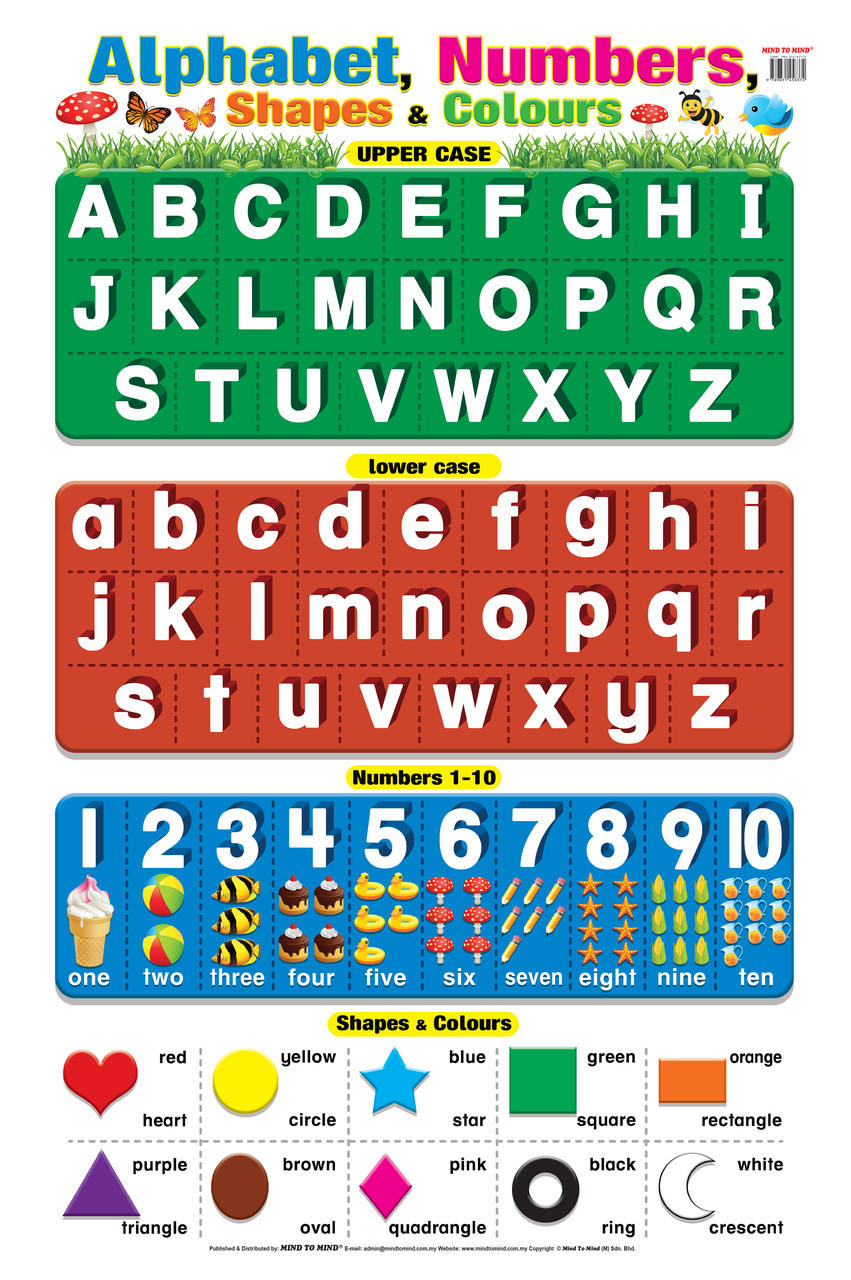 Education Charts Alphabet, Numbers, Shapes & Colours NEW - - 983-145 ...