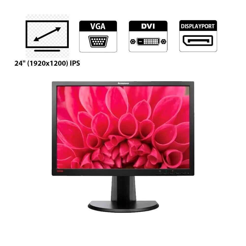 Монитор Lenovo ThinkVision LT2452pwC / 24" (1920x1200) IPS / VGA, DVI ...