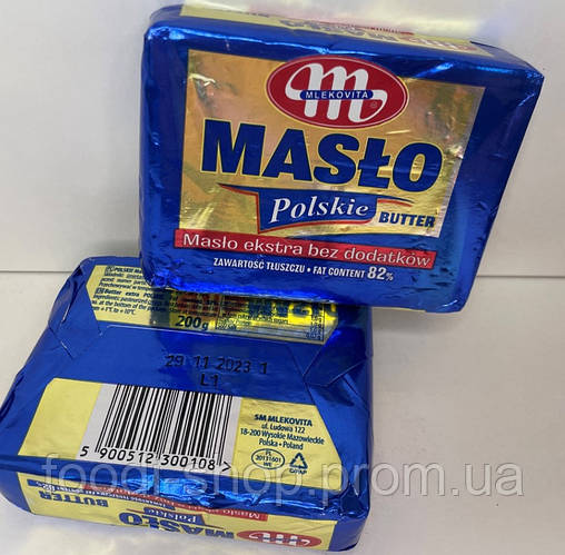 Масло Млековіта вершкове Mlekovita Maslo Polskie Butter Extra 82% 200 г ...