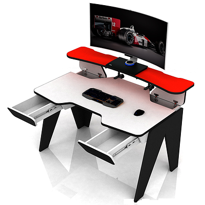 Стол компьютерный геймерский XGamer ENZO надежный игровой стол с удобной конструкцией и местом ...