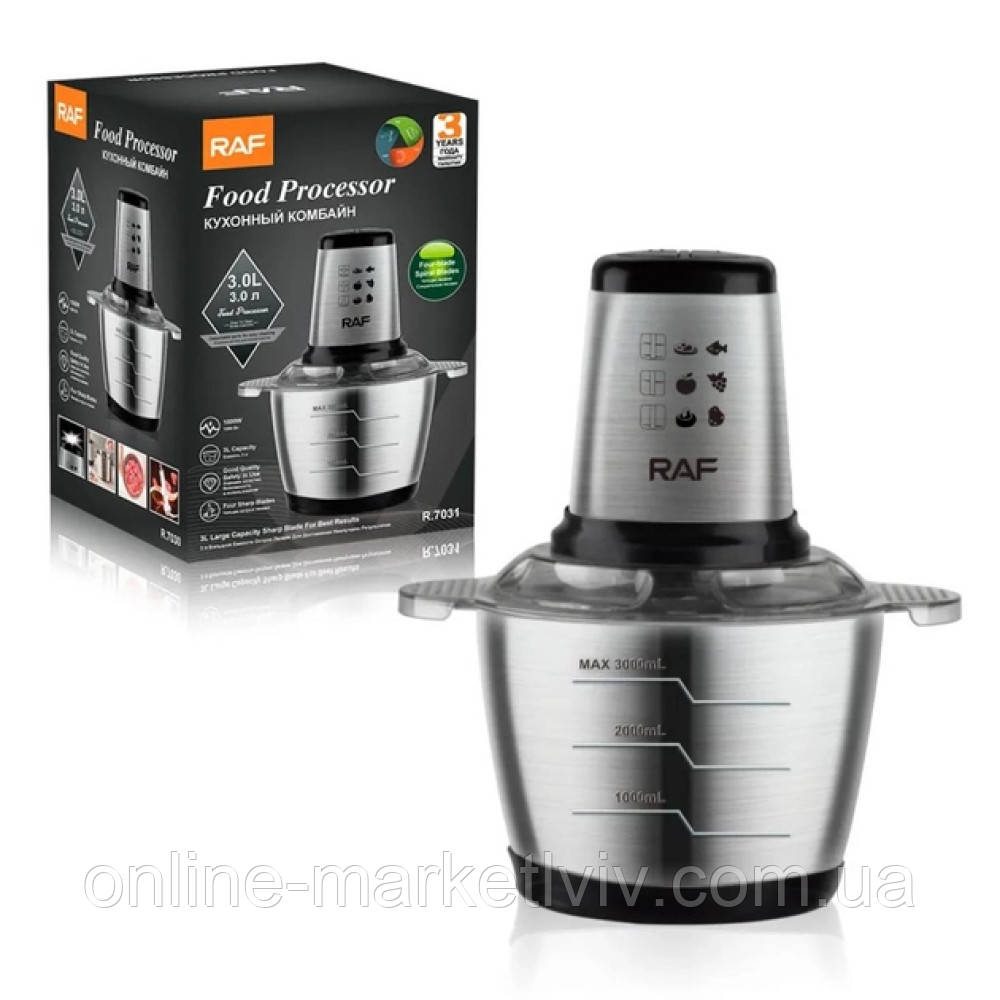 Купити Кухонний комбайн 1000Вт, RAF R7031 з чашею 3л / Чоппер / Блендер подрібнювач ...