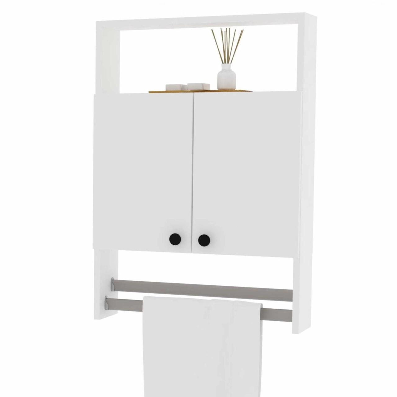 Шафа для ванної кімнати підвісна шафа з тримачем для рушників колір Білий ціна 1829 ₴ купити